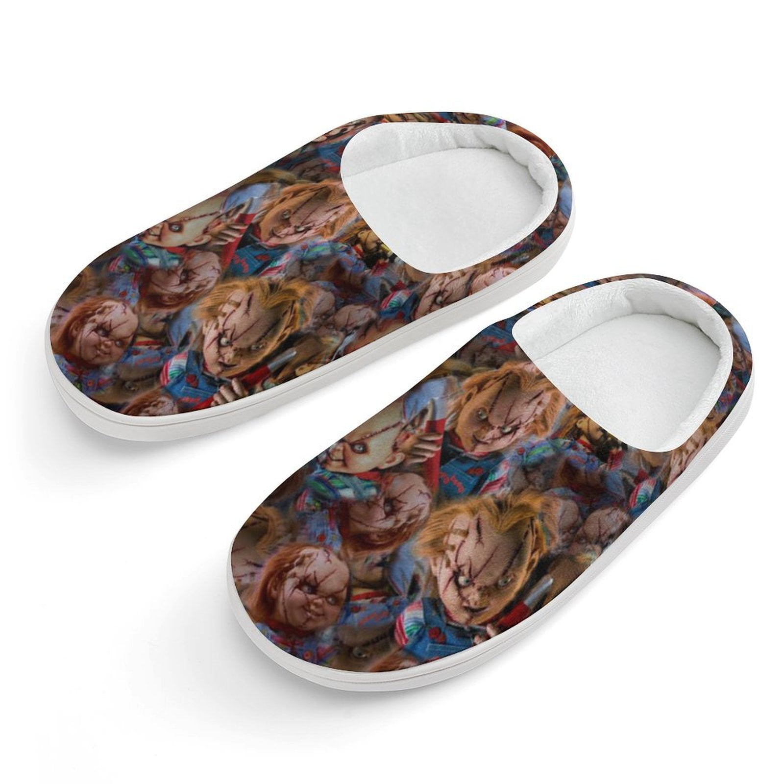 Chucky Doll Pattern Cotton Slippers For Kids Winter Warm Soft Plush ...