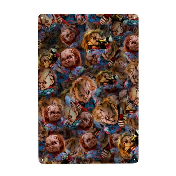 Chucky Doll Pattern Metal Tin Sign Decoration Wall Art Gift For Indoor ...