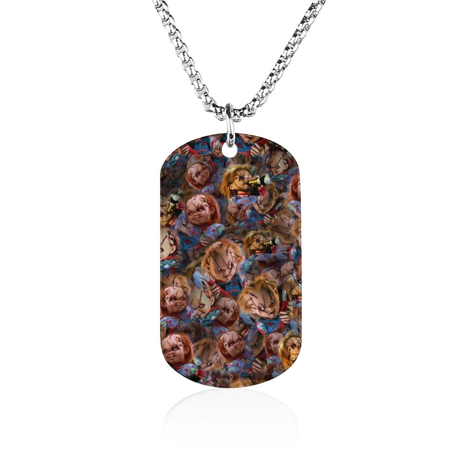 Chucky Doll Pattern Titanium Steel Necklace Daily Unisex Pendant Chain ...