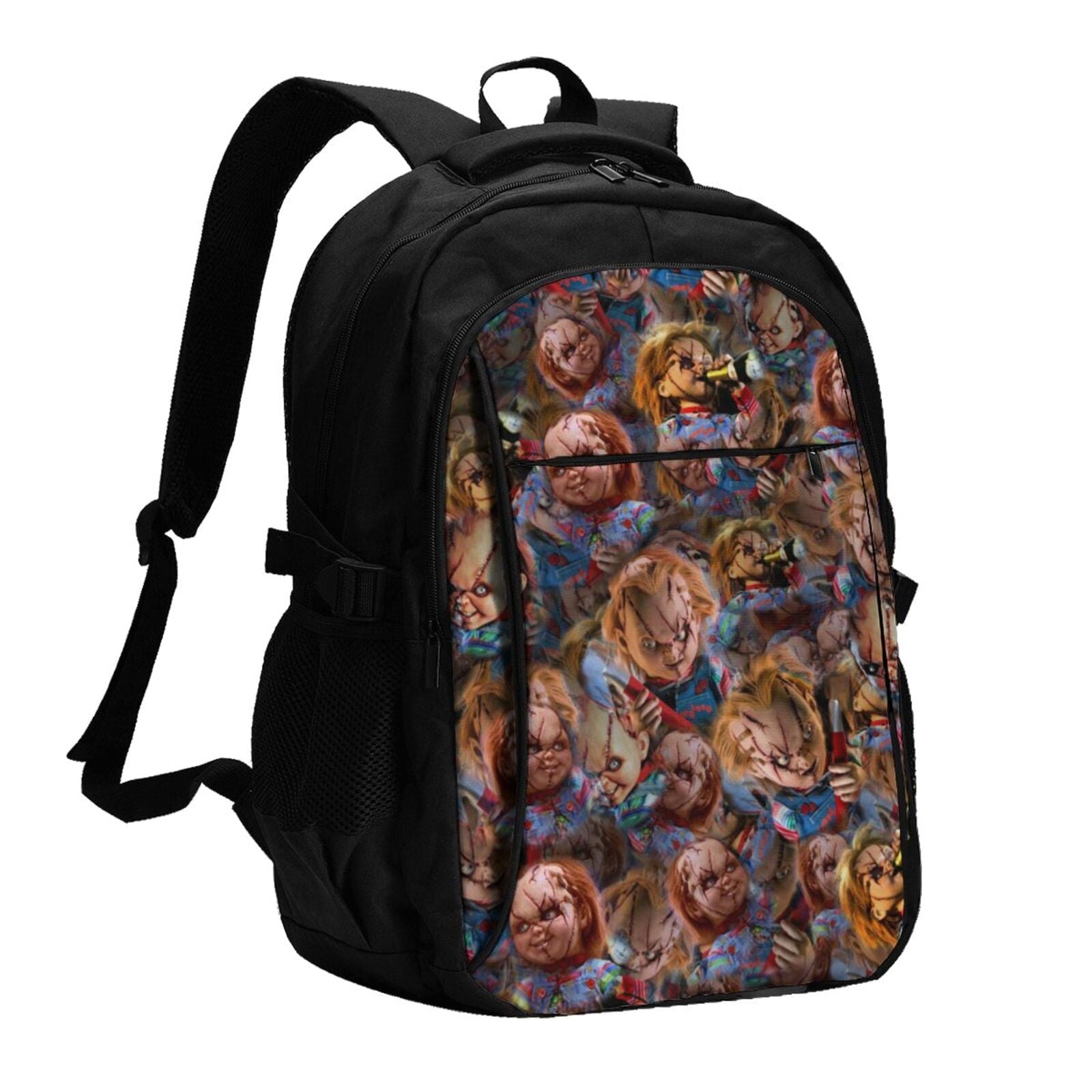 Chucky Doll Pattern Unisex Backpack USB Daypack Large Capacity School ...