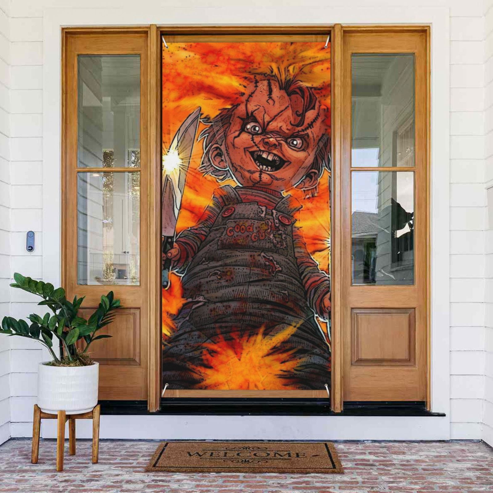 Chucky Door Cover Decoration Front Door Cover 72.8 X 35.4 Inch Hanging ...