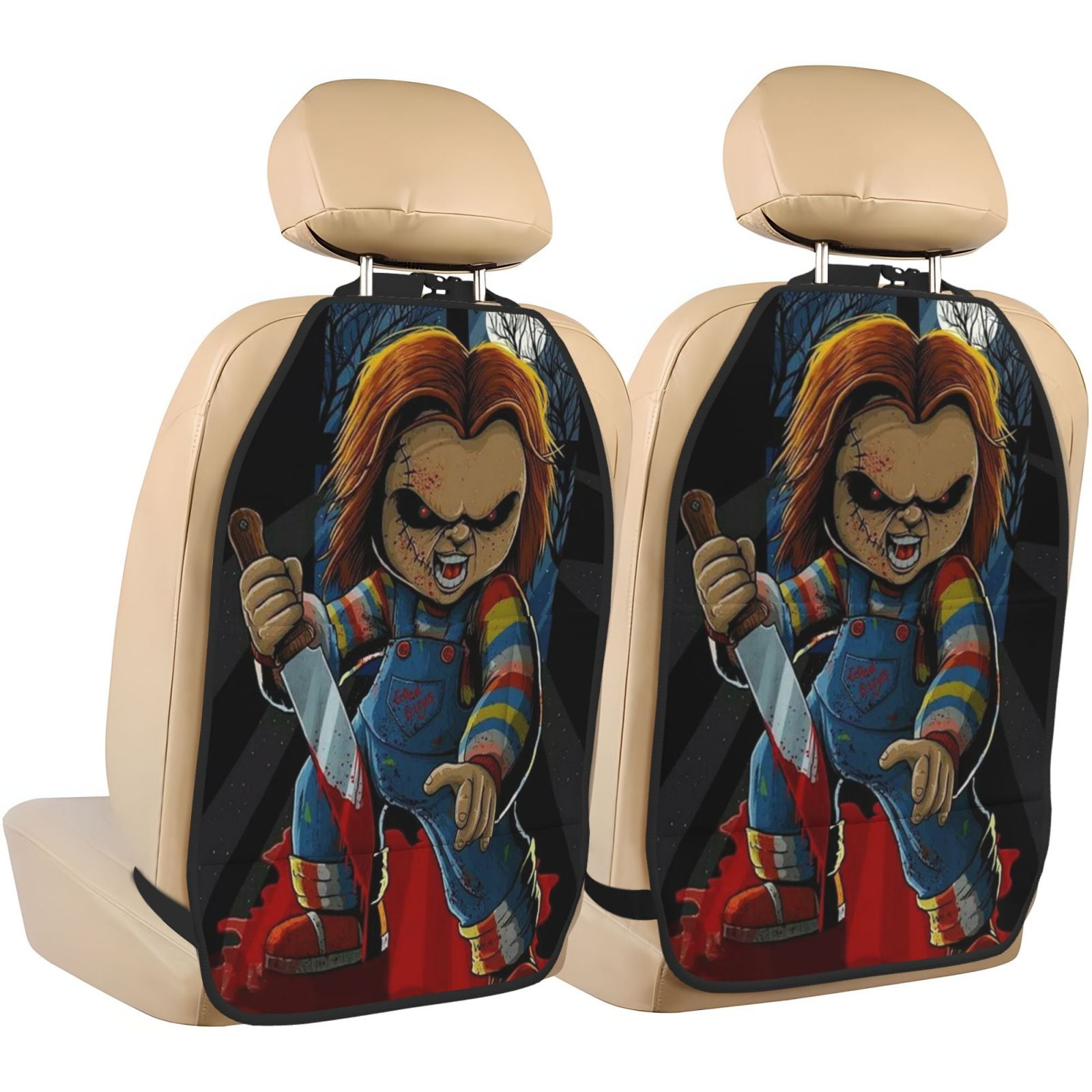 Chucky Film Moon Anti-kick Storage Mat for Car Seats 2 Pcs Car Seat ...