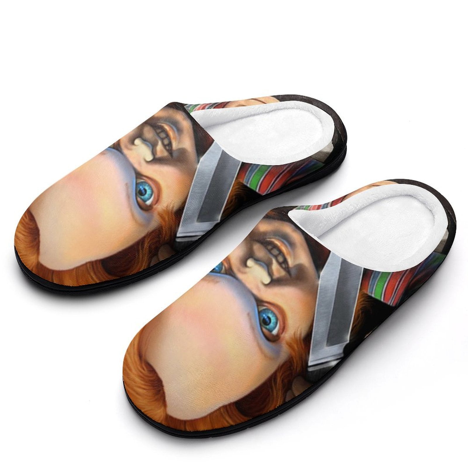 Chucky Fuzzy Cotton Slippers For Womens Lightweight Anti-slip Rubber ...