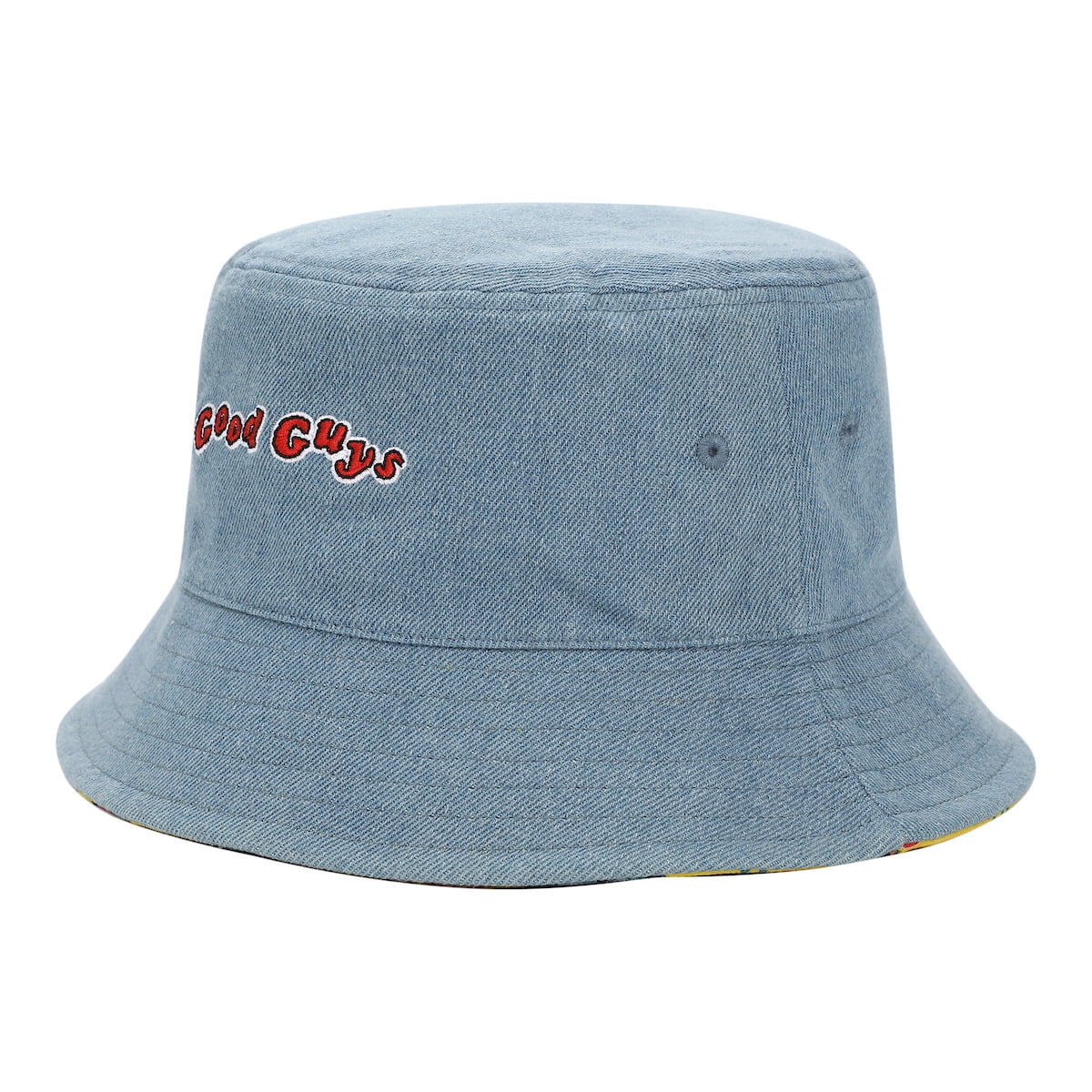 Chucky Good Guys Denim and Roller Print Reversible Bucket Hat - Walmart.com