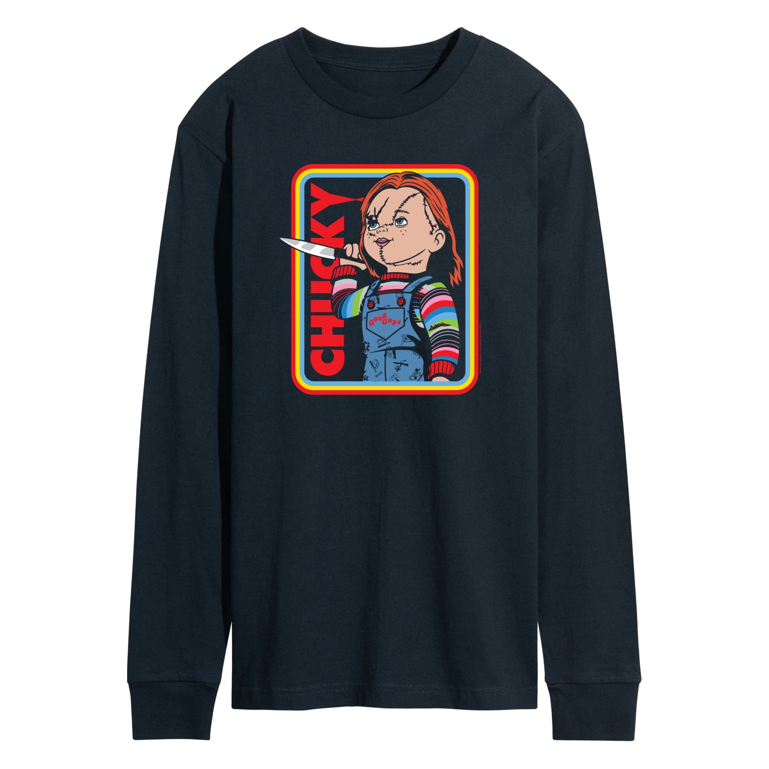 Chucky - Halloween - Retro Chucky & Knife - Men's Long Sleeve T-Shirt ...