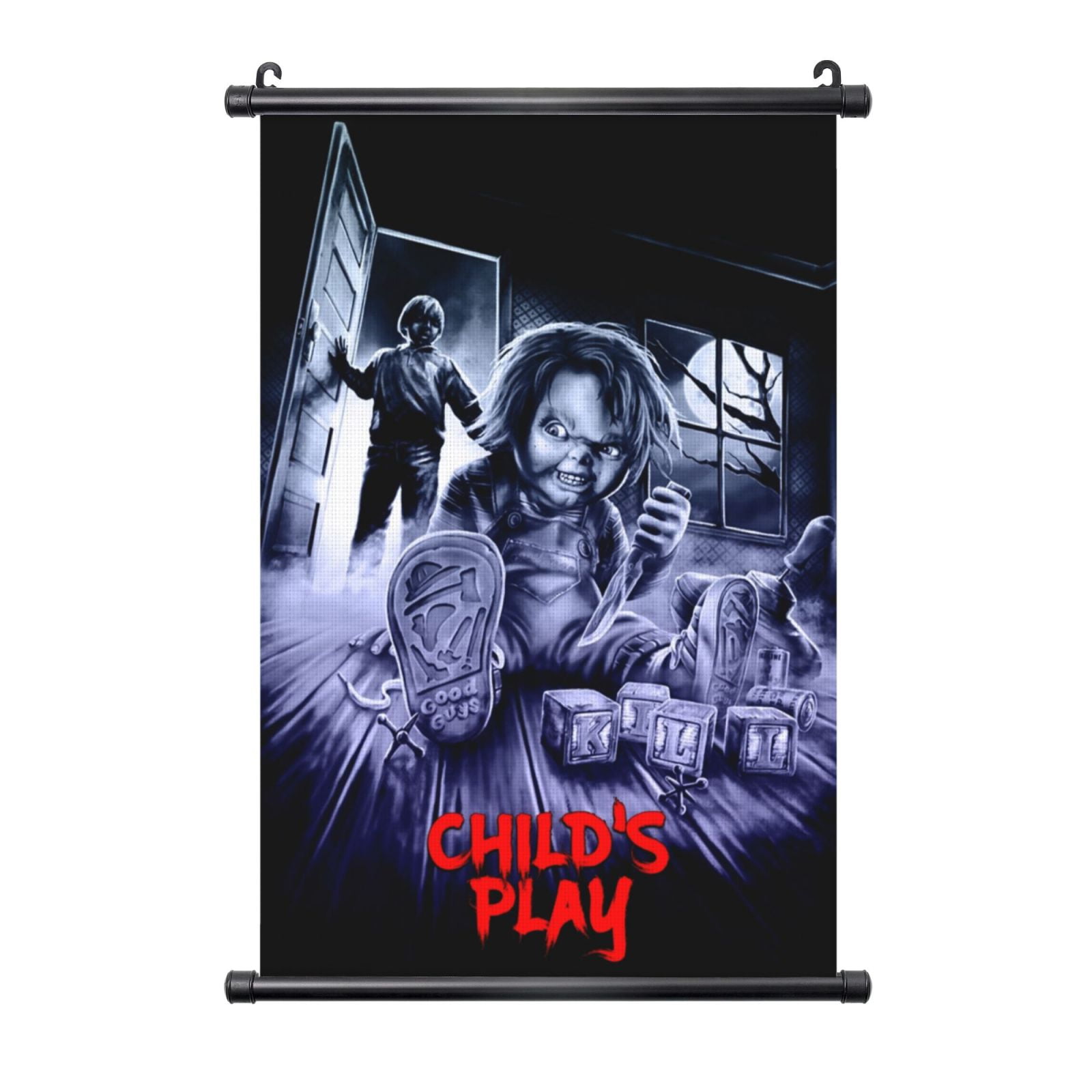 Chucky Hanging Poster Plastic Shaft Canvas Wall Hanging Banner Wall Art ...