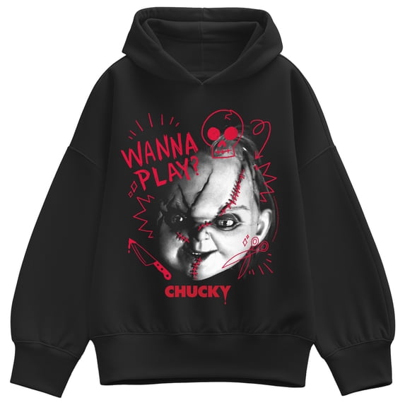 Chucky - Head Sketch - Women's Fleece Hoodie Sweatshirt - Walmart.com