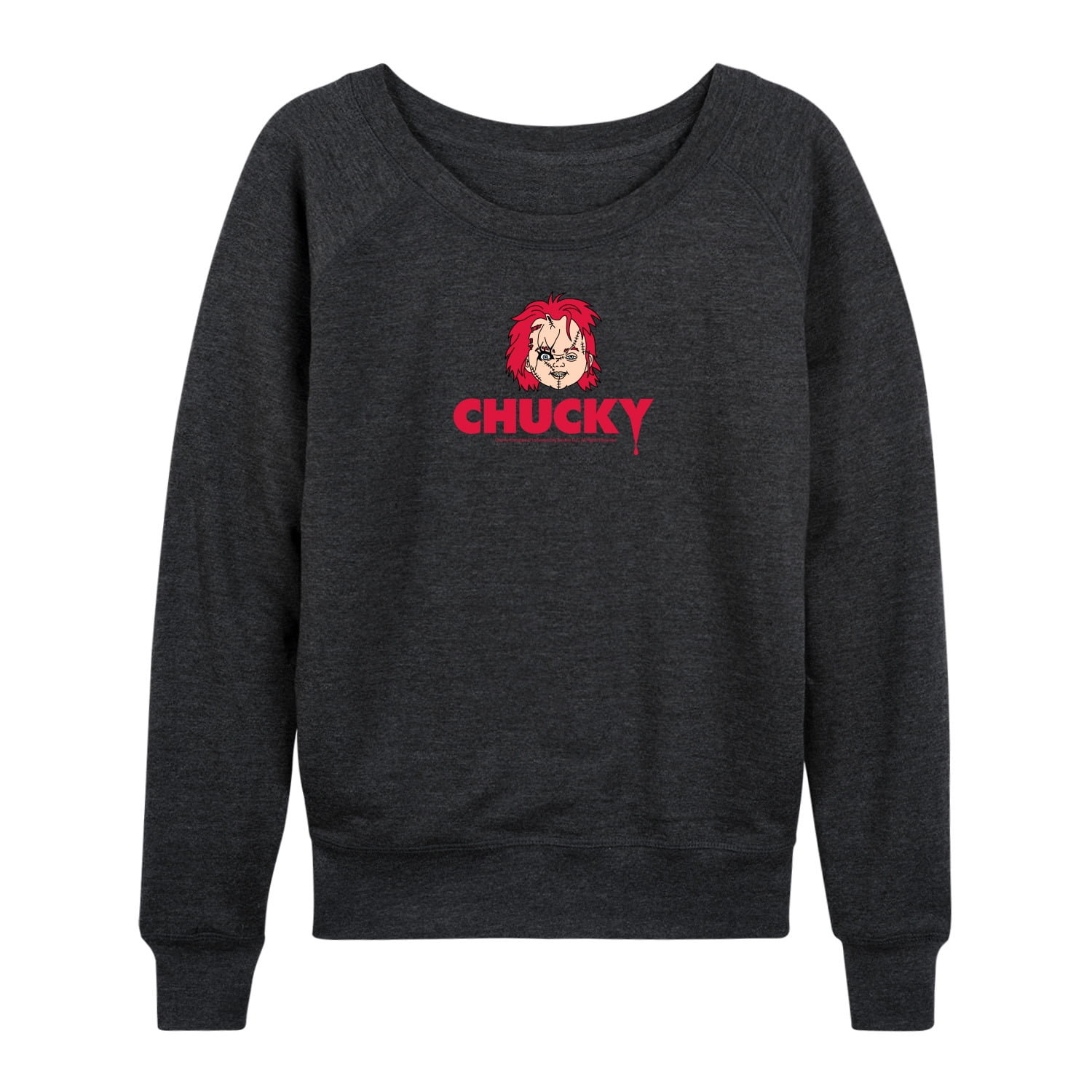Chucky - Head - Women's French Terry Long Sleeve Pullover - Walmart.com
