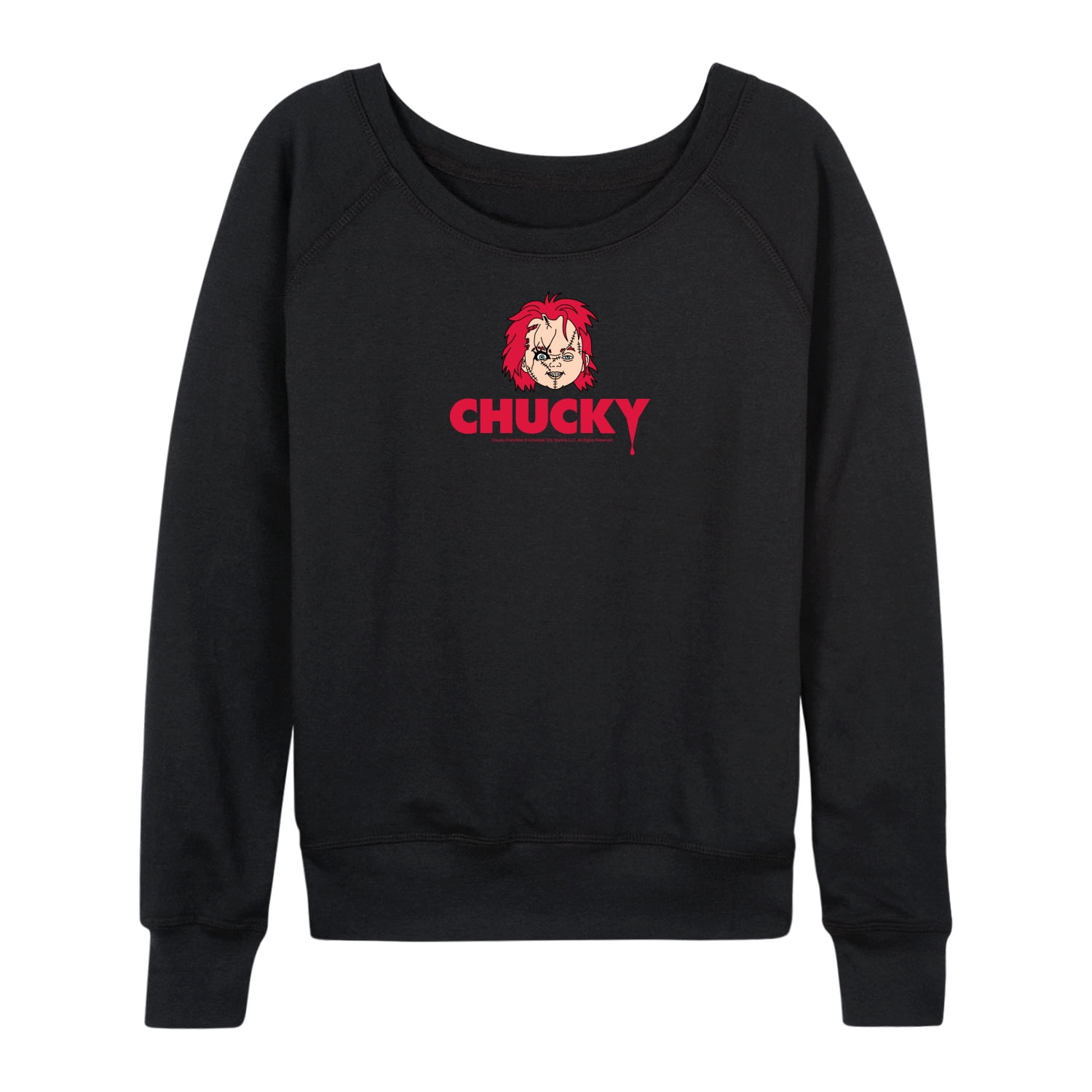Chucky - Head - Women's French Terry Long Sleeve Pullover - Walmart.com