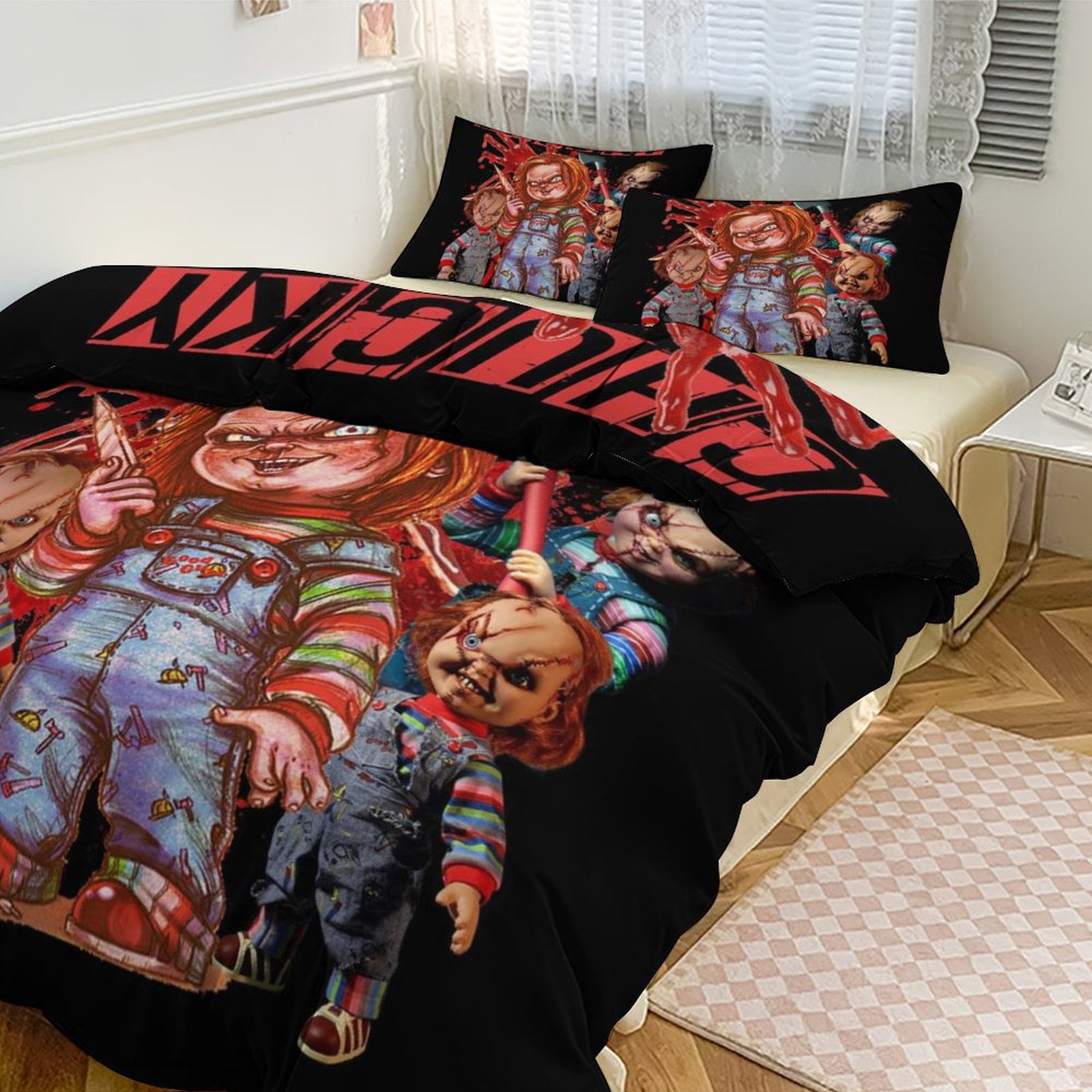 Chucky Horror 3 Pieces Bedding Sets Double Sided Printed Soft Comforter ...