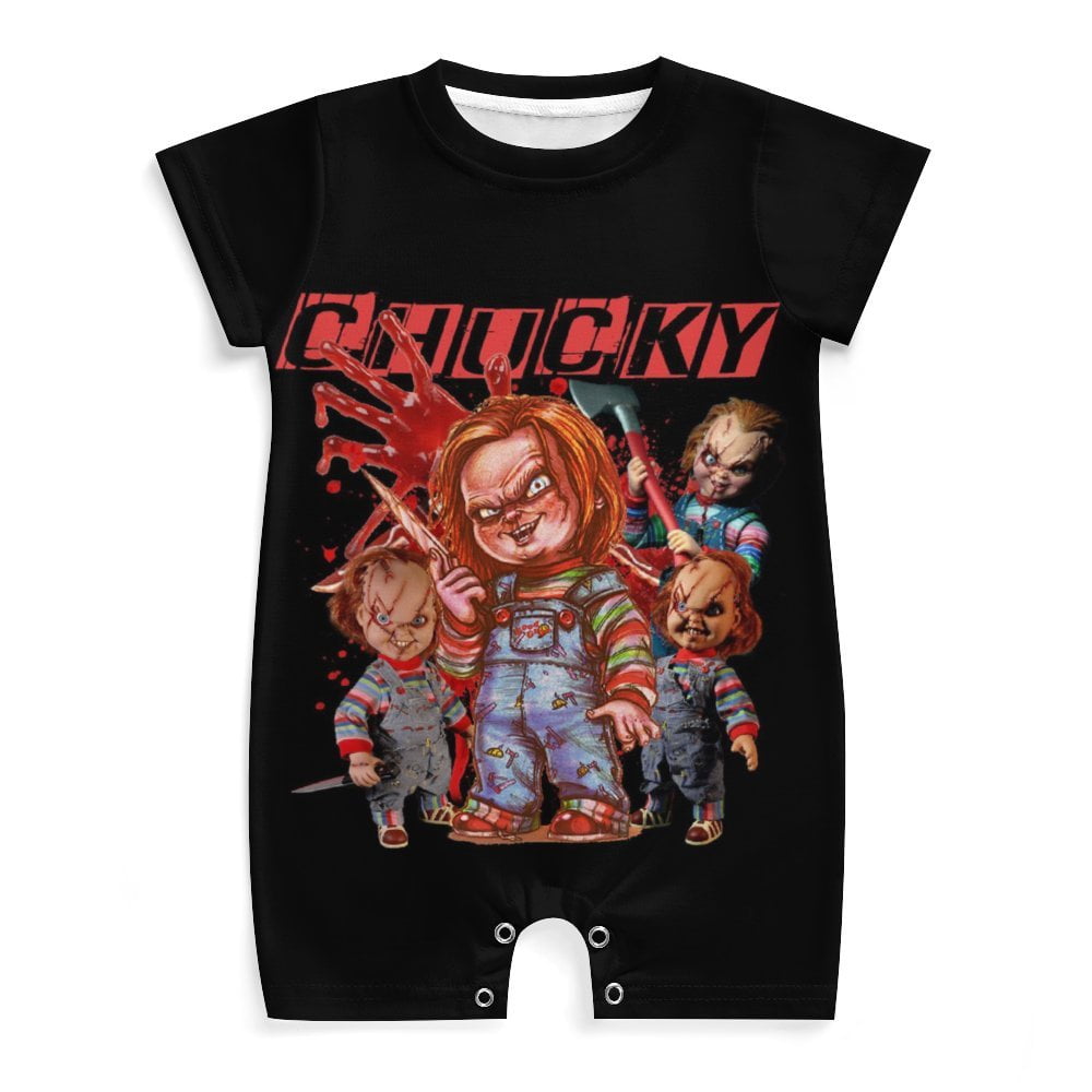 Chucky Horror Baby One-Piece Rompers Short Sleeve Bodysuits Jumpsuit ...