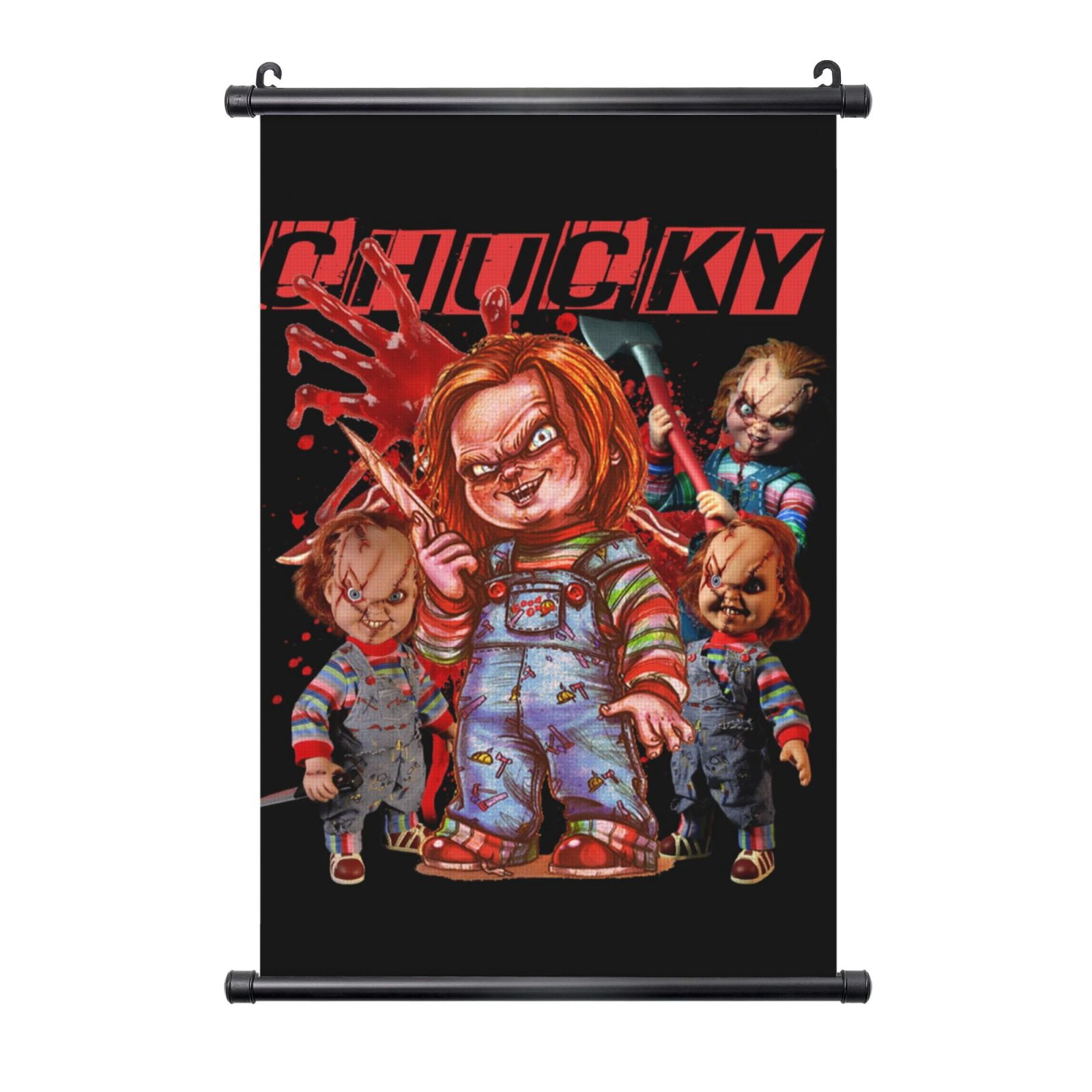 Chucky Horror Black Plastic Shaft Hanging Poster Decor Canvas Wall ...