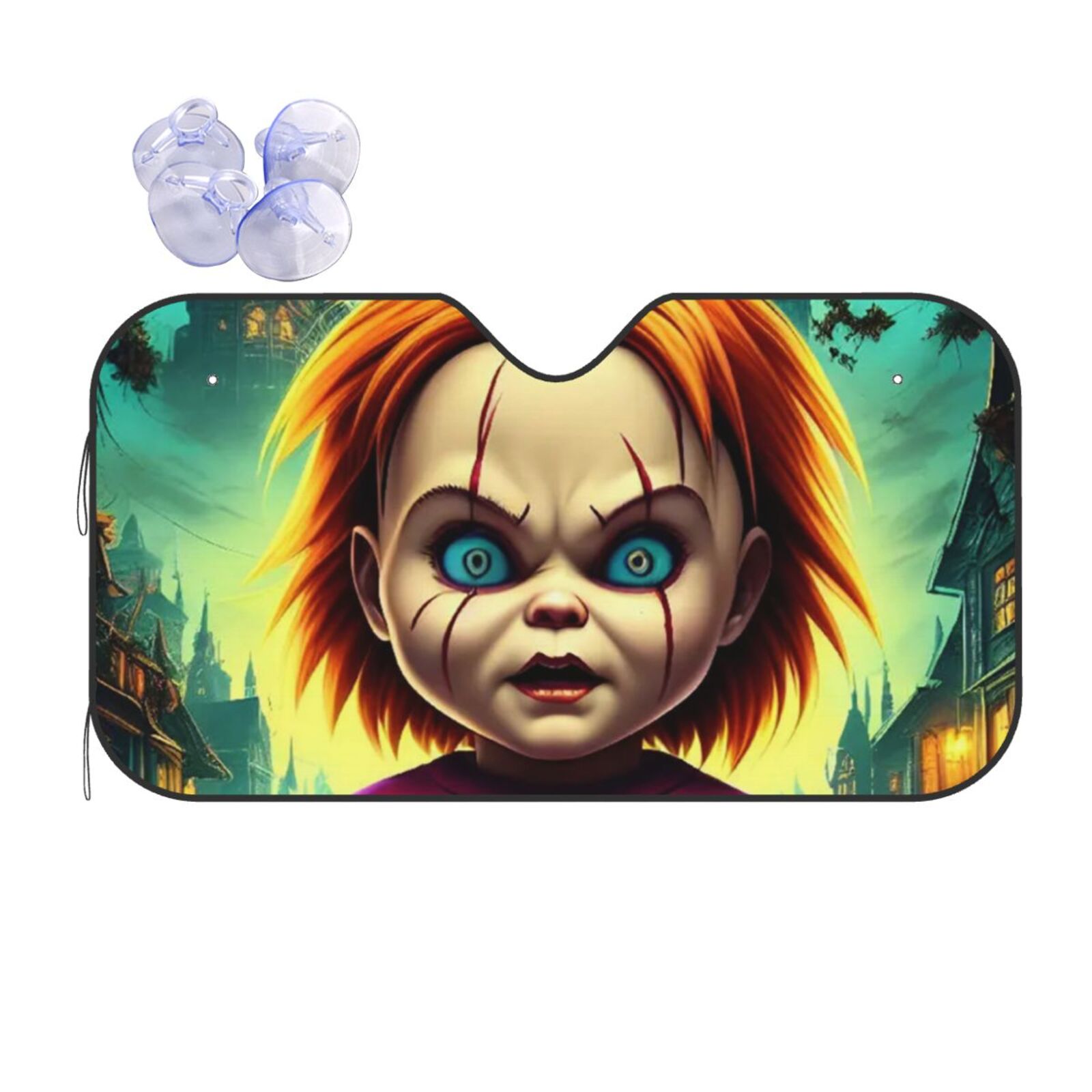 Chucky Horror Foldable Car Windshield Sunshade Automotive Front Window ...