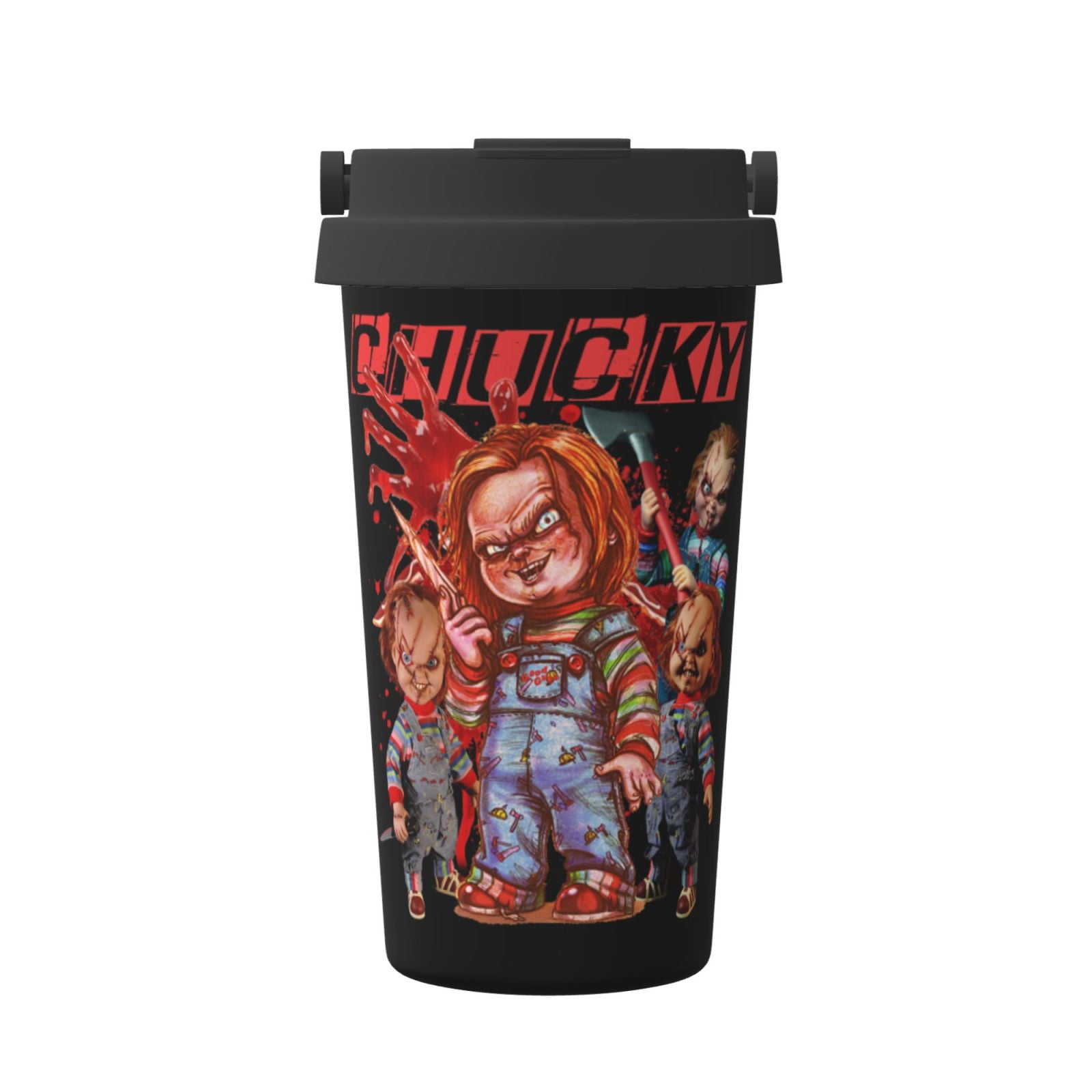 Chucky Horror Insulated Coffee Mug Portable Thermos Cup Stainless Steel ...
