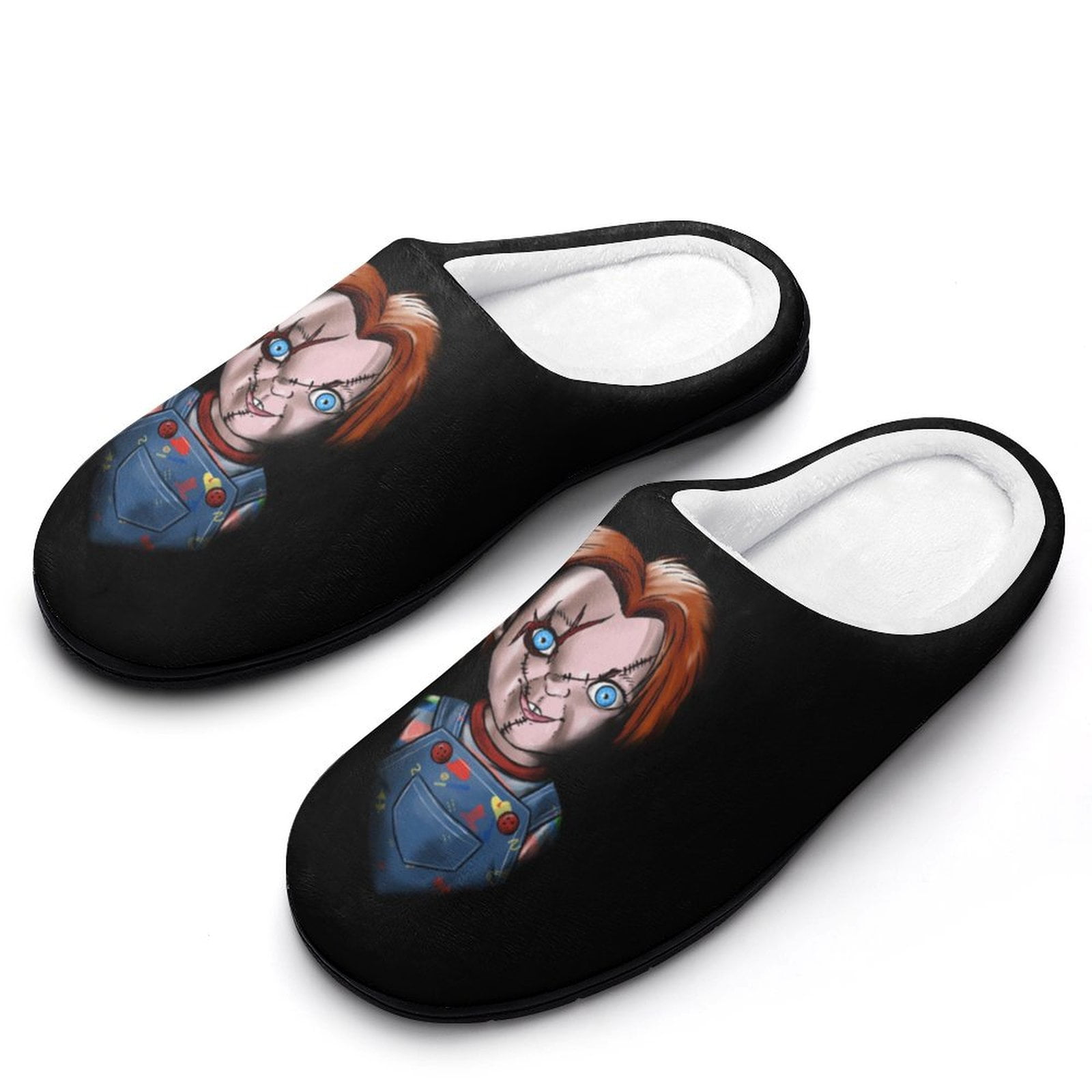 Chucky Horror Men's Cotton Slippers Winter Fuzzy Lightweight Anti-slip ...