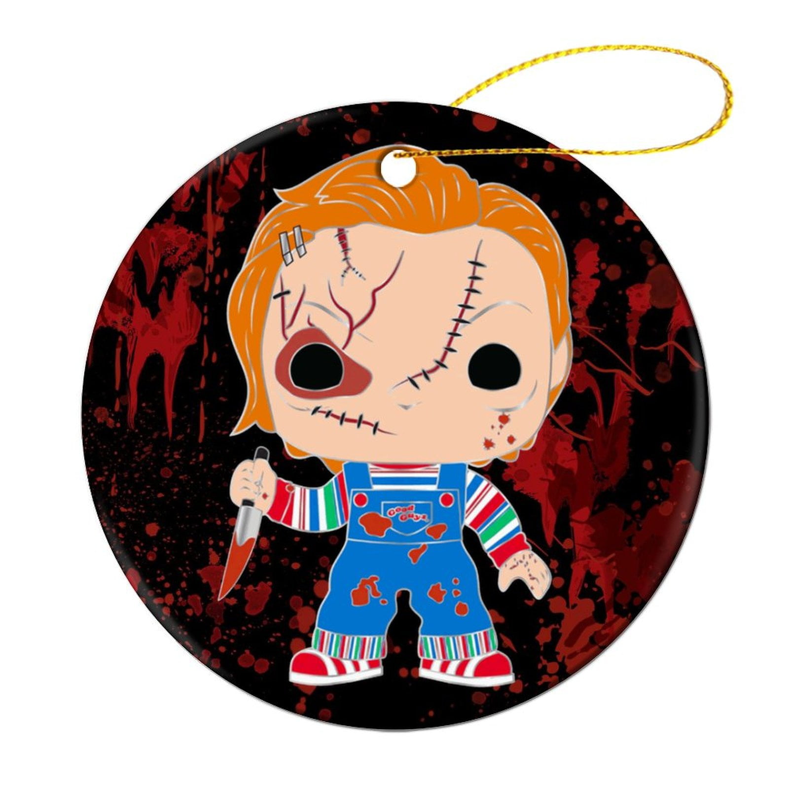 Chucky Horror Movie Ceramic Christmas Tree Ornaments Round Souvenir X ...