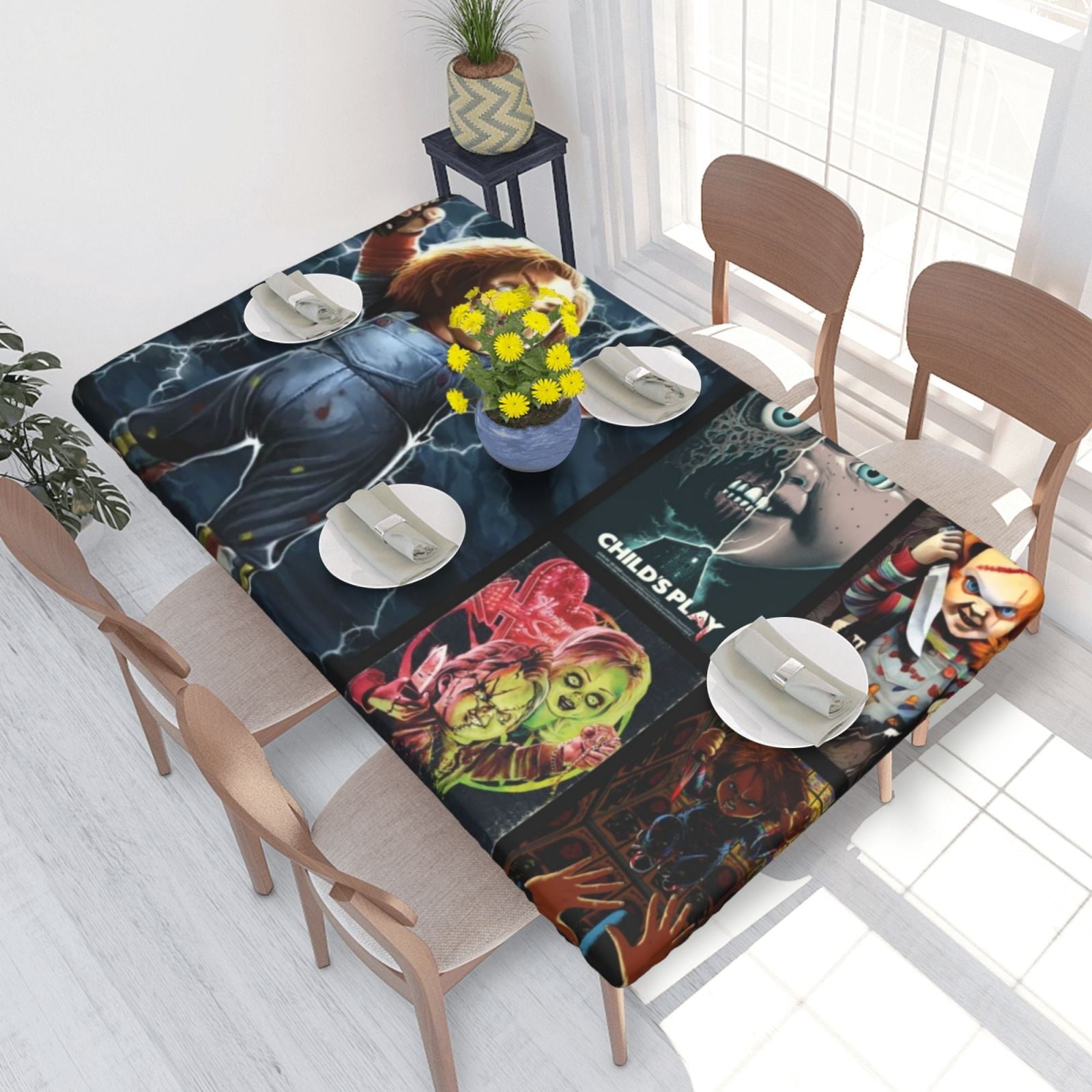 Chucky Horror Movie Child's Play Elastic Edged Table Cover Reusable ...