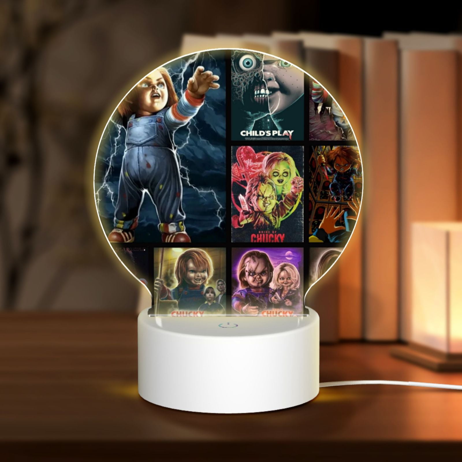 Chucky Horror Movie Child's Play Round Acrylic Night Light Decoration ...
