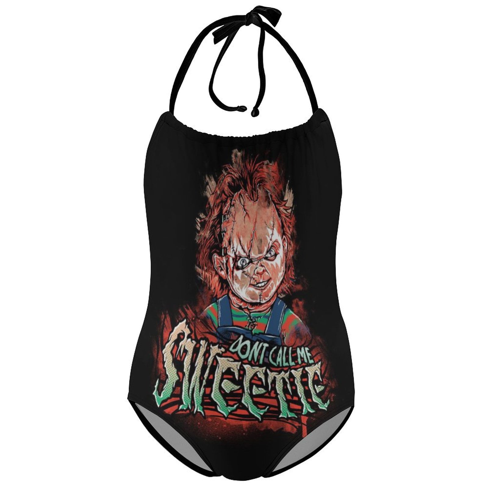 Chucky Horror Movie Girls One Piece Swimsuit Quick Dry Swimwear Print ...