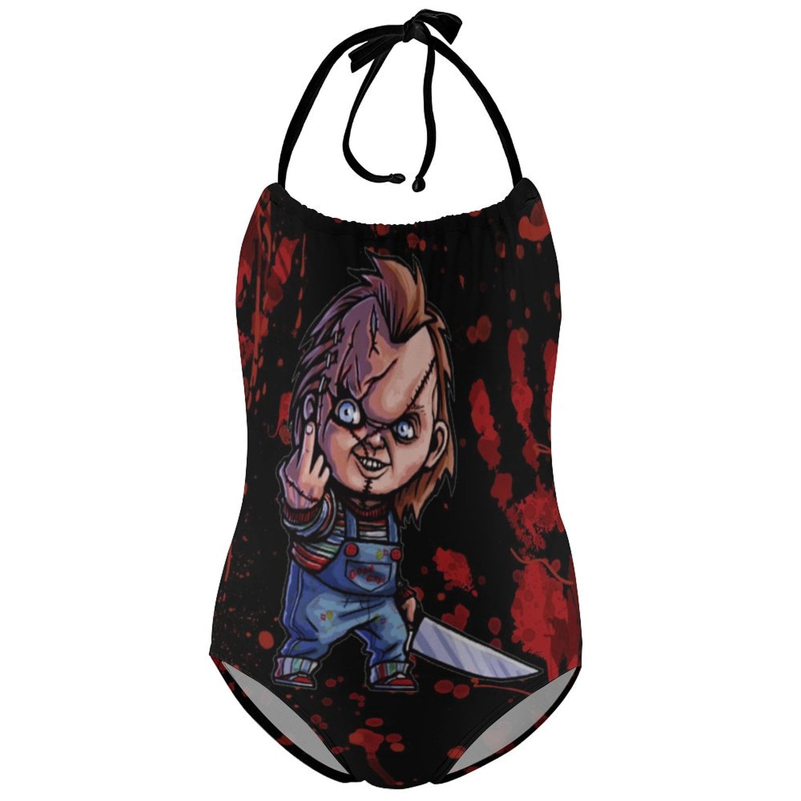 Chucky Horror Movie Girls One Piece Swimsuit Quick Dry Swimwear Print ...