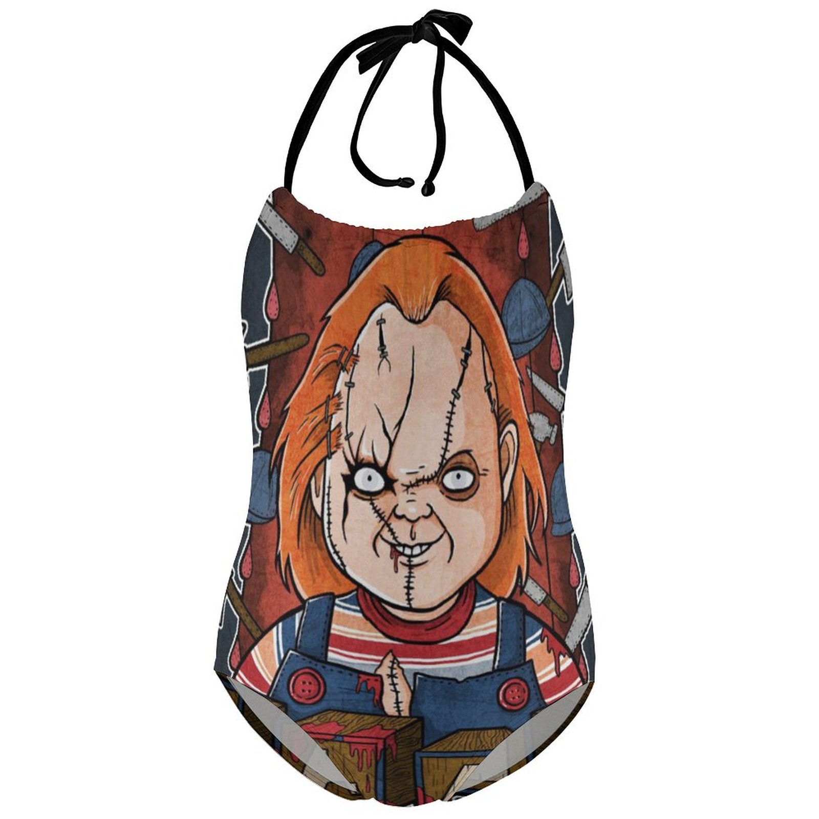 Chucky Horror Movie Girls One Piece Swimsuit Quick Dry Swimwear Print ...