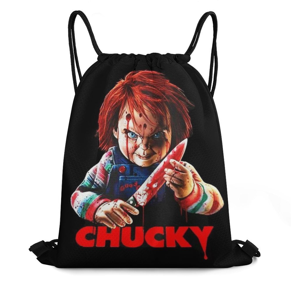 Chucky Horror Movie Gym Bag Simple Casual Drawstring Backpack Outdoor ...