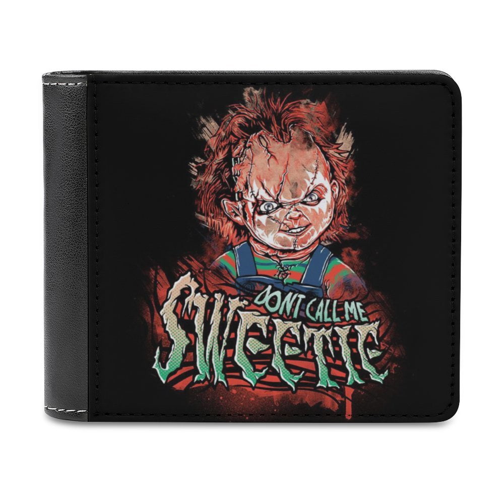 Chucky Horror Movie Leather Wallet for Men Women Two Fold Purse Slim ...