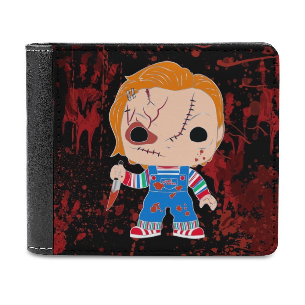 Chucky Horror Movie Leather Wallet for Men Women Two Fold Purse Slim ...