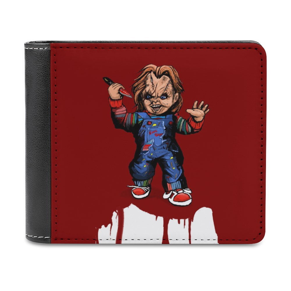 Chucky Horror Movie Leather Wallet for Men Women Two Fold Purse Slim ...