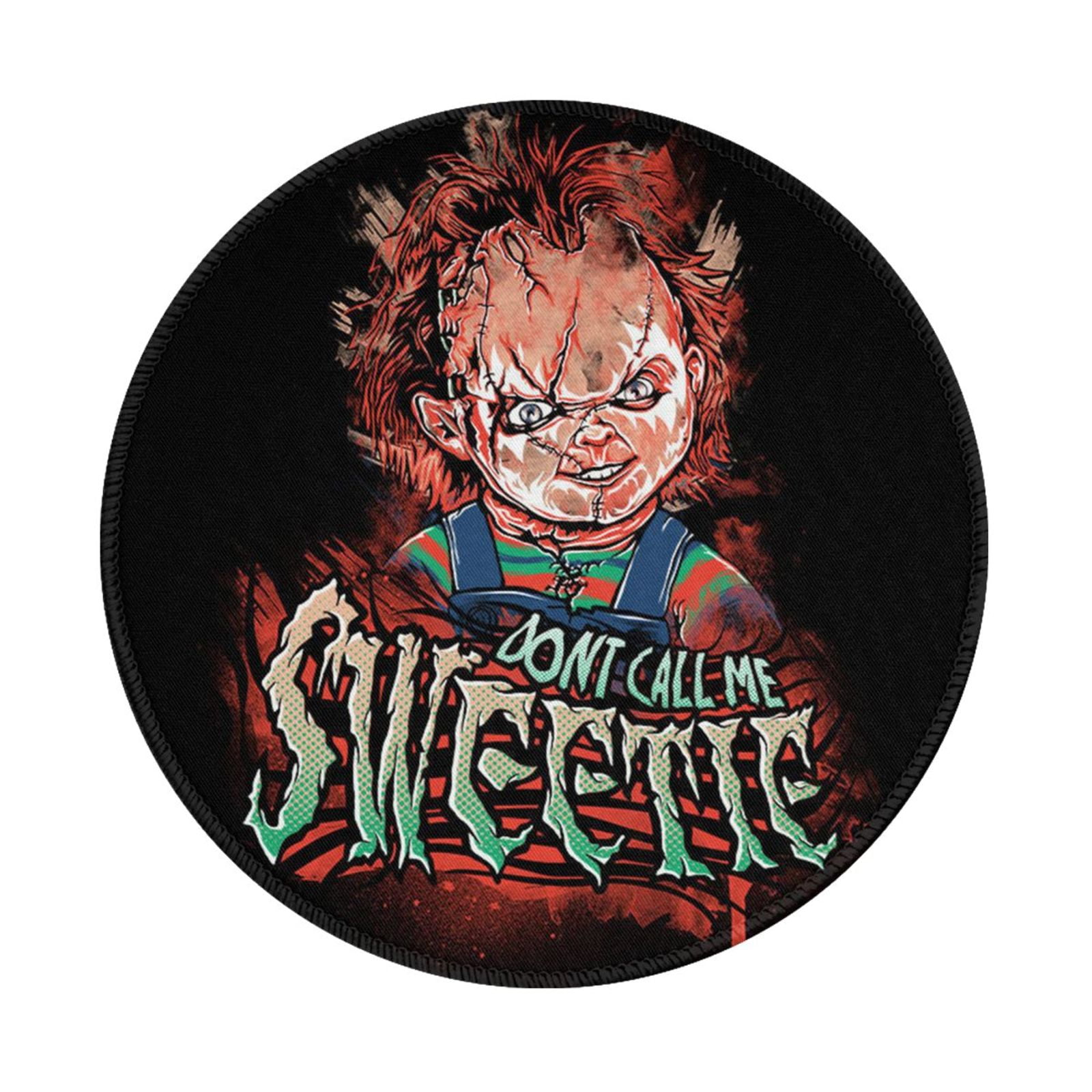 Chucky Horror Movie Non-Slip Rubber Base Mouse Mat 8 Inch Round Mouse ...