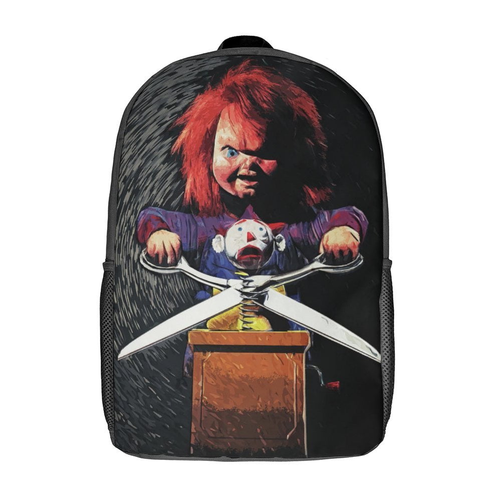 Chucky Horror Movie School Backpack Shoulder Bag 17 Inch Casual Daypack ...