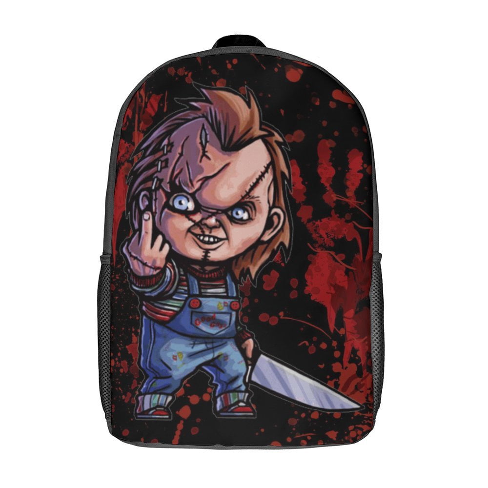Chucky Horror Movie School Backpack Shoulder Bag 17 Inch Casual Daypack ...