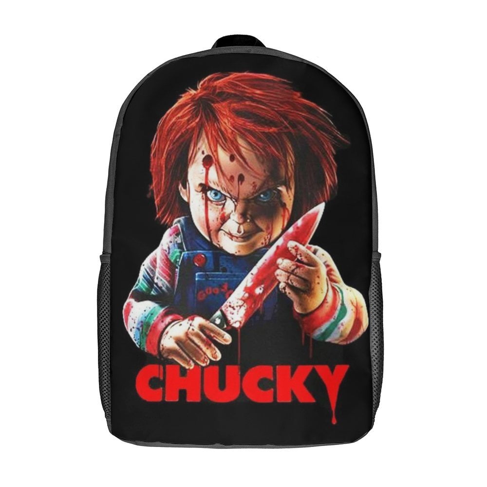 Chucky Horror Movie School Backpack Shoulder Bag 17 Inch Casual Daypack ...
