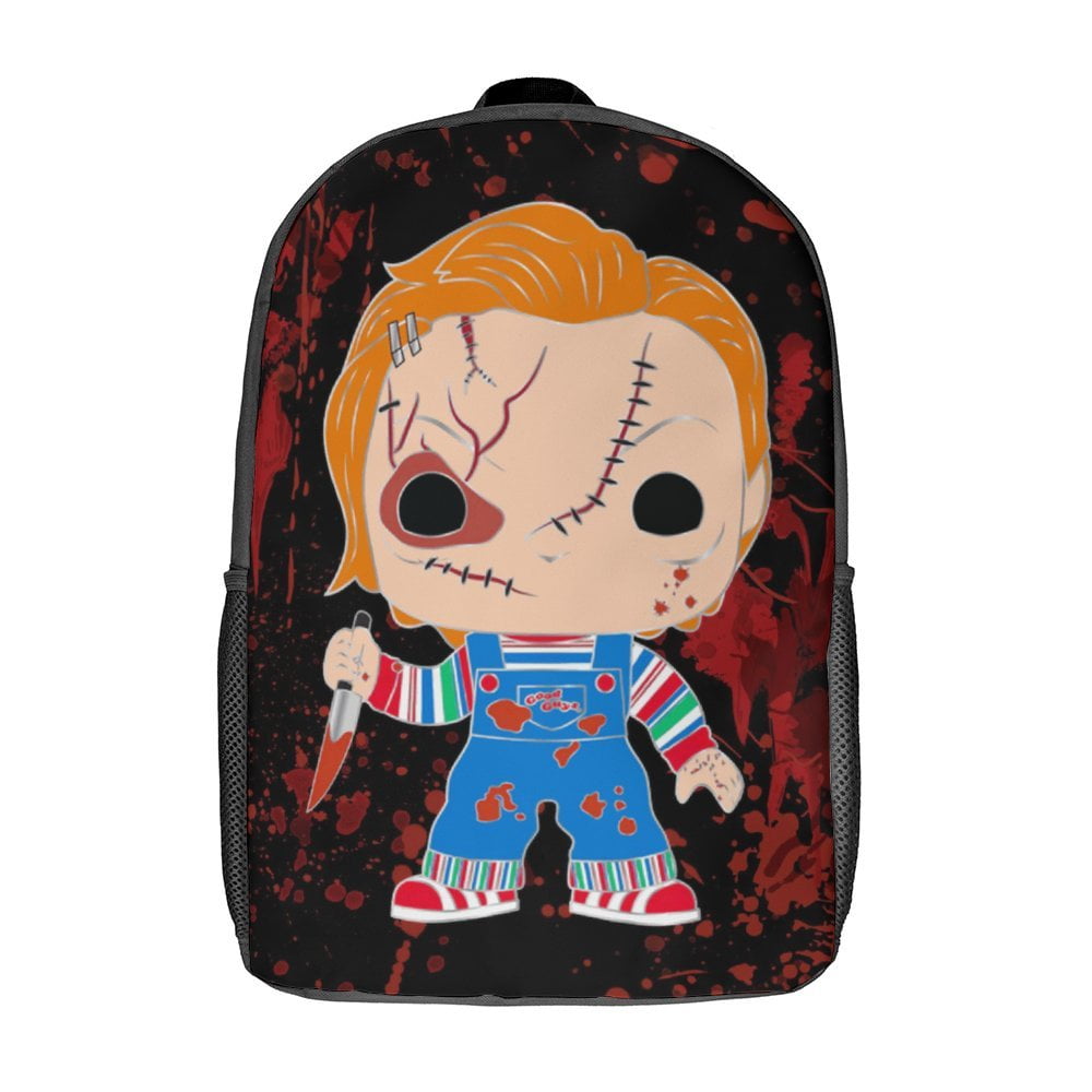 Chucky Horror Movie School Backpack Shoulder Bag 17 Inch Casual Daypack ...