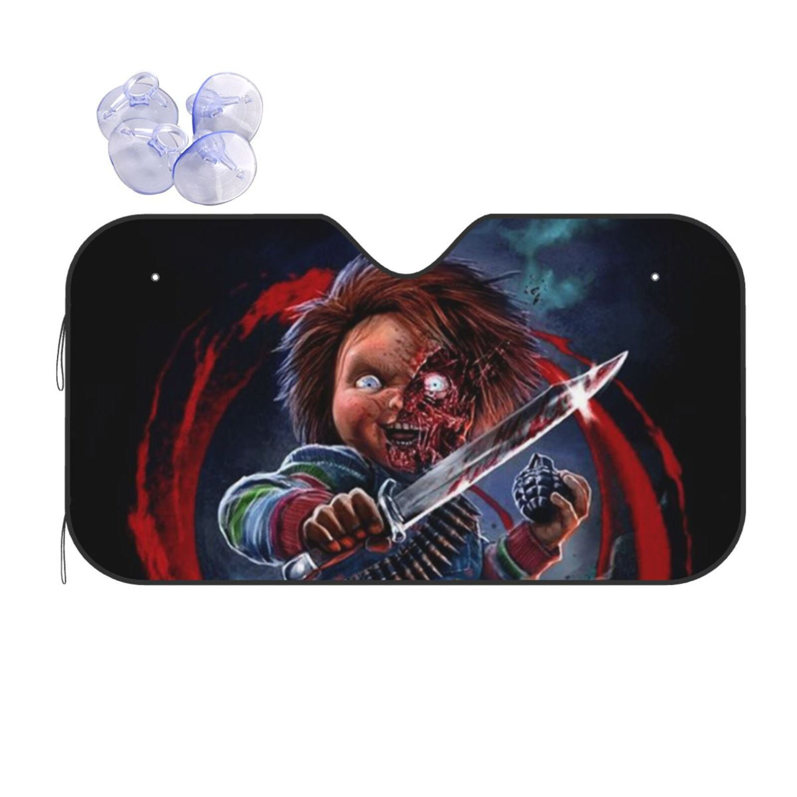 Chucky Horror Skull Foldable Car Windshield Sunshade Automotive Front ...