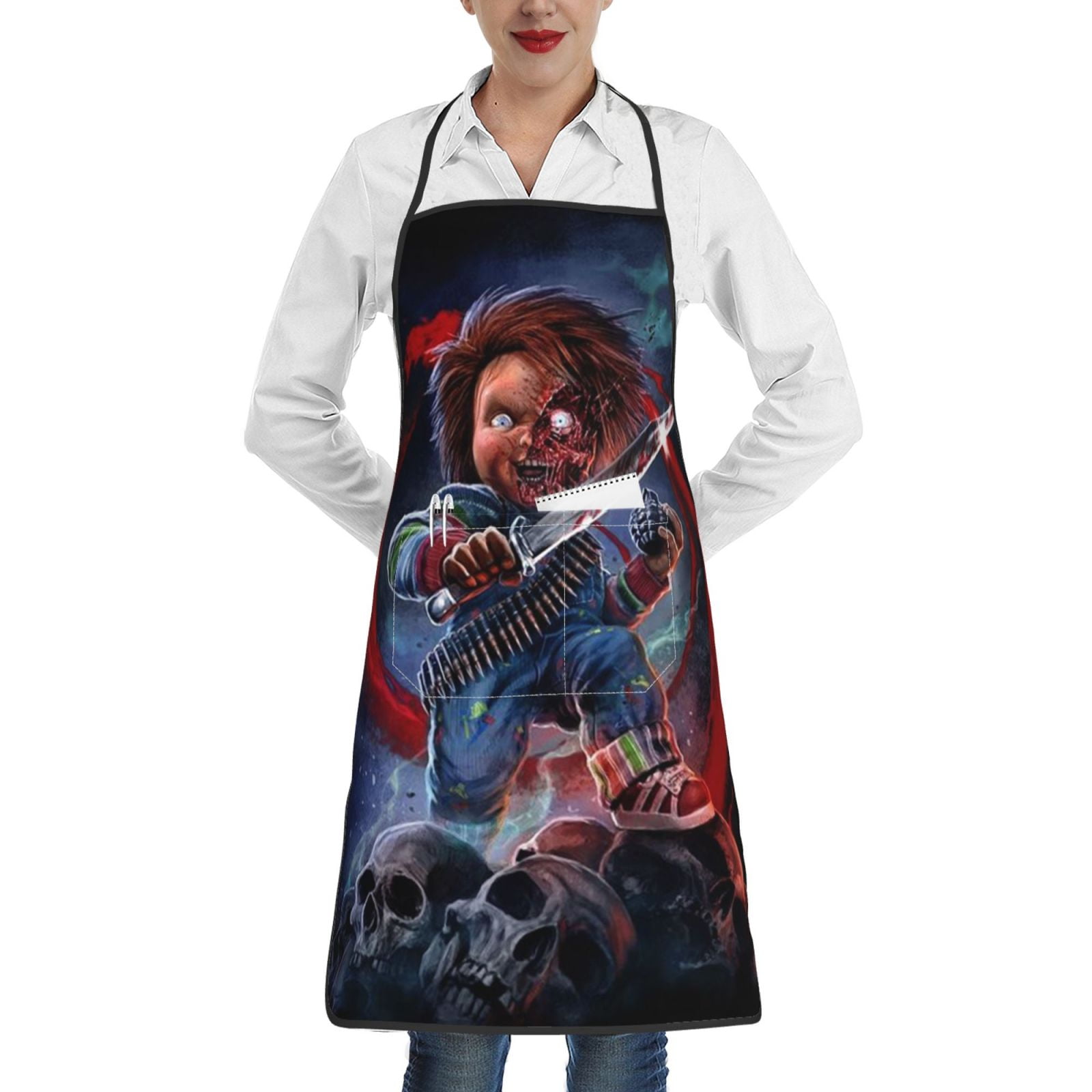 Chucky Horror Skull Waterproof Apron Home Decor Kitchen Fashion Apron ...