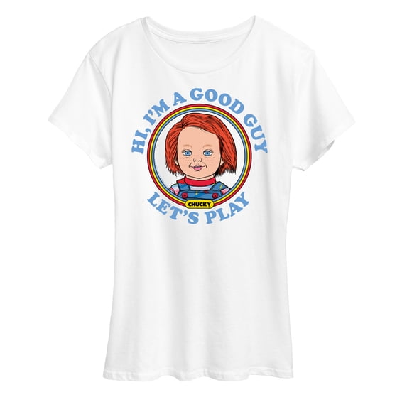 Chucky - I'm a Good Guy Lets Play- Womens Short Sleeve Graphic T-Shirt ...