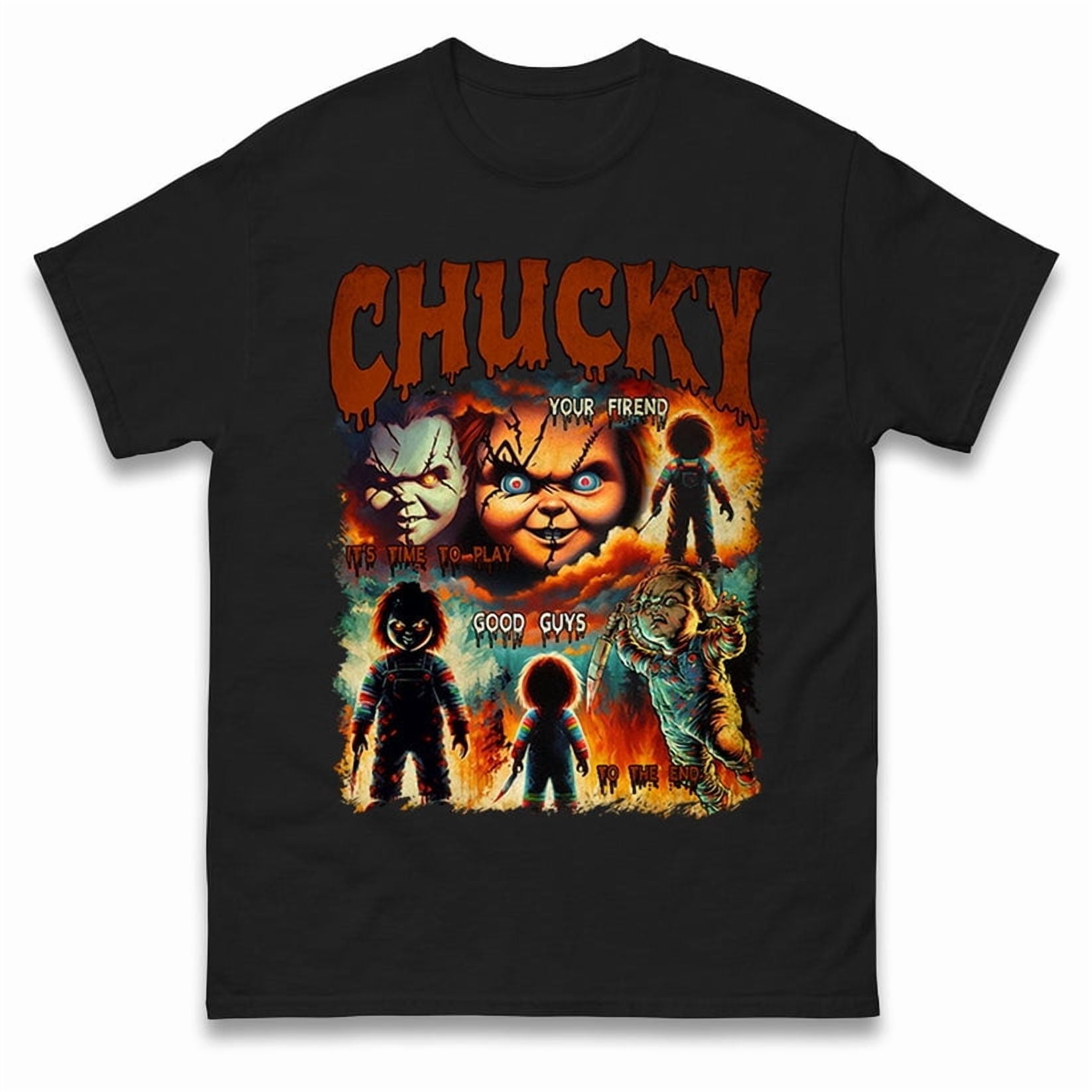 Chucky It's Time To Play Bootleg T Shirt,Black Color,Size XL - Walmart.com