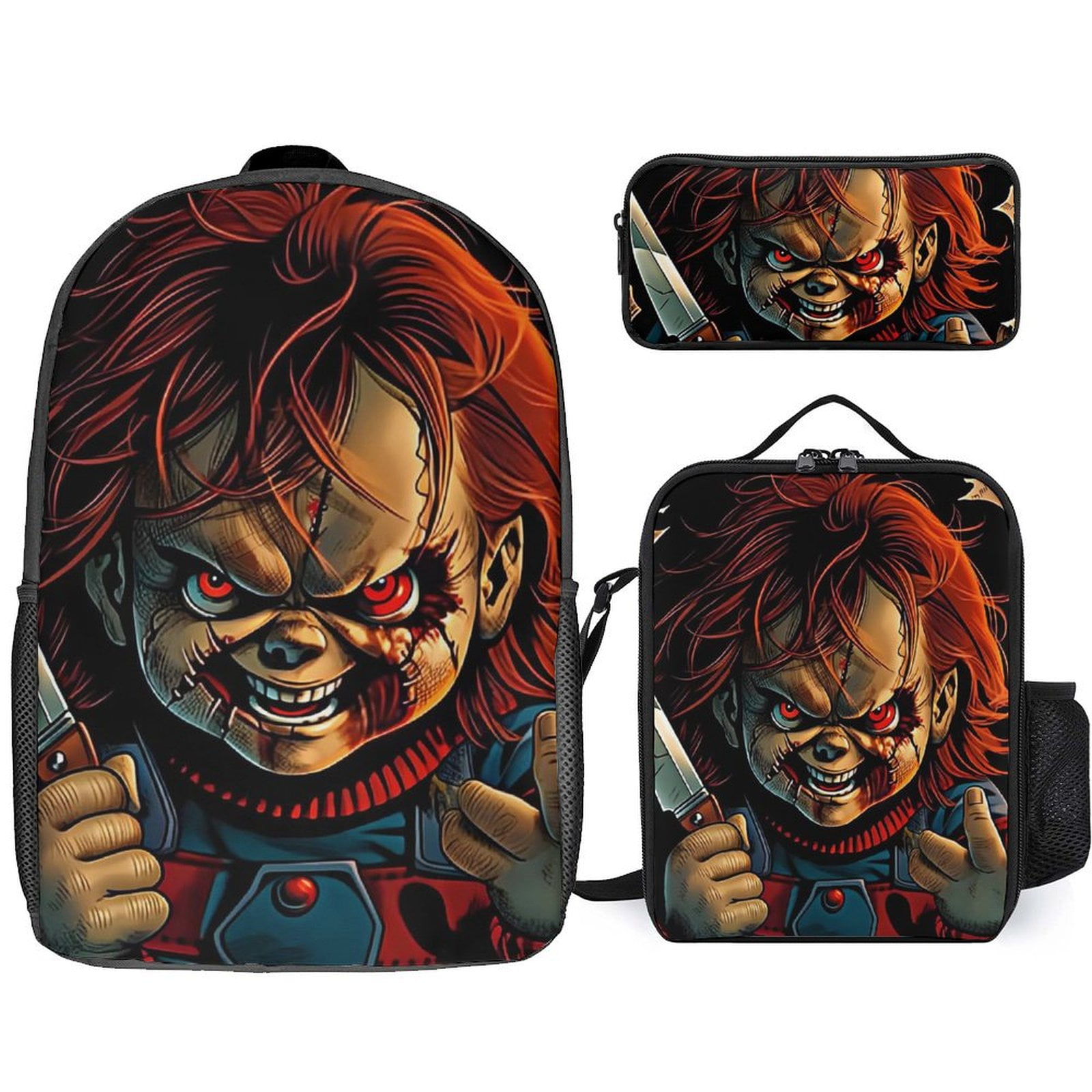 Chucky Laptop Backpack With Pencil Case Lunch Bag 3 Pieces Set ...