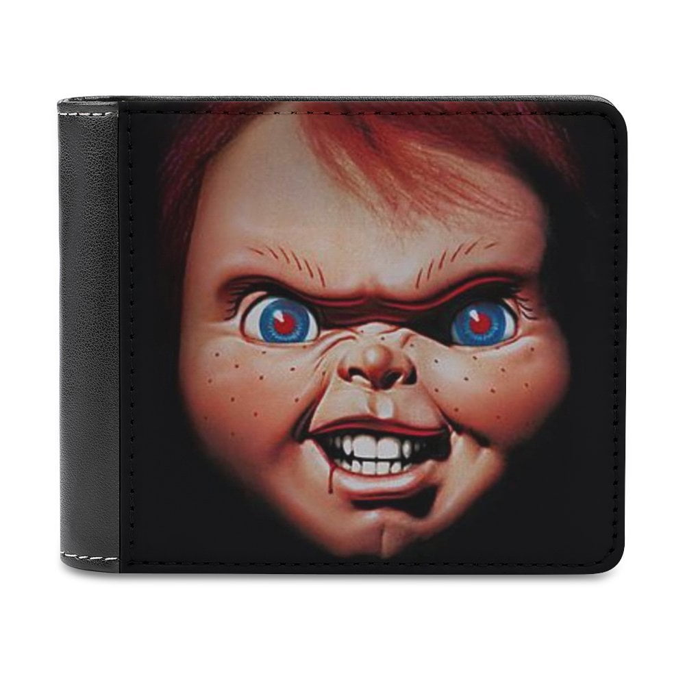Chucky Leather Wallet for Men Women Two Fold Purse Slim Cash Card ...