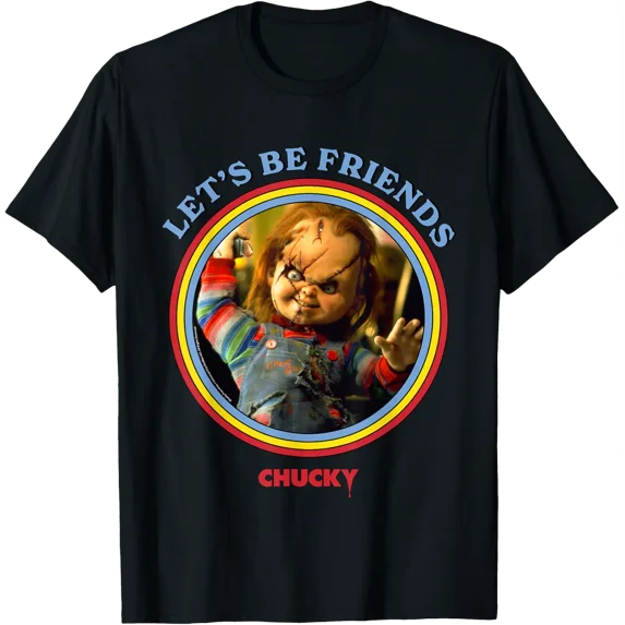 Chucky Let’S Be Friends Scary Horror Good Guys Doll T-Shirt - Walmart.com