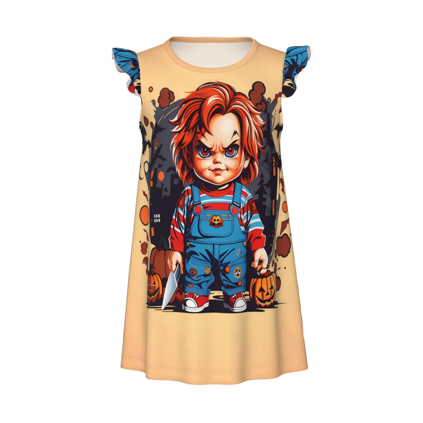 Chucky Little Girls Nightgowns Soft Flutter Sleeve Night Dress Pajamas ...