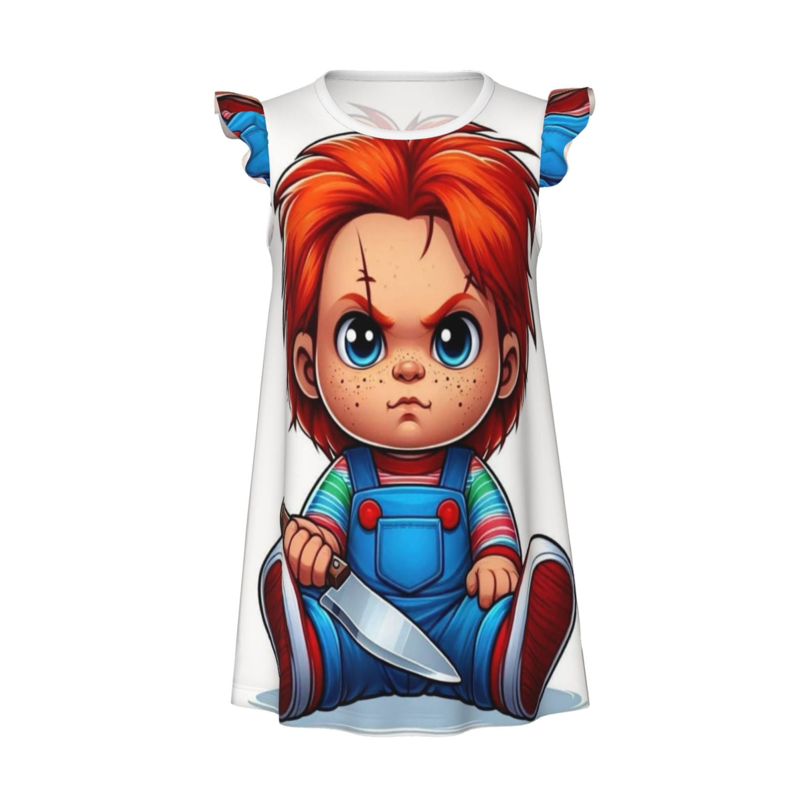 Chucky Little Girls Nightgowns Soft Flutter Sleeve Night Dress Pajamas ...