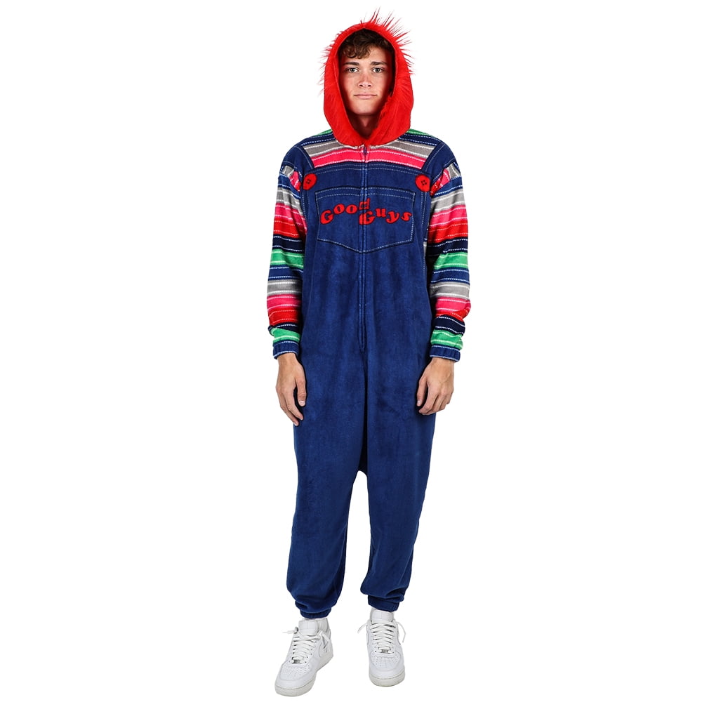 Chucky Men's Cosplay Hooded Kigurumi Onesie Halloween Union Suit With ...