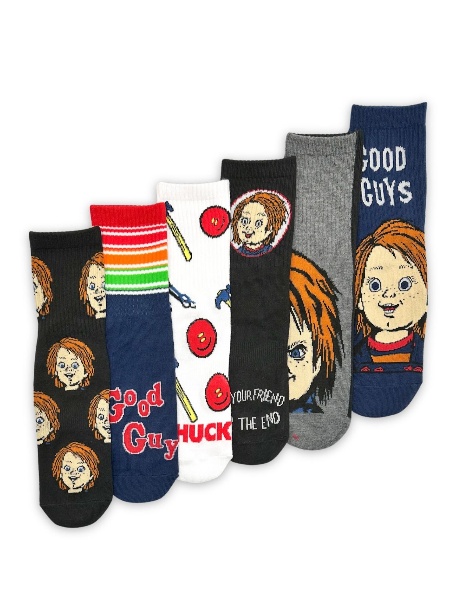 Chucky Men's Quarter Socks, 6-Pack, Size 8-12 - Walmart.com