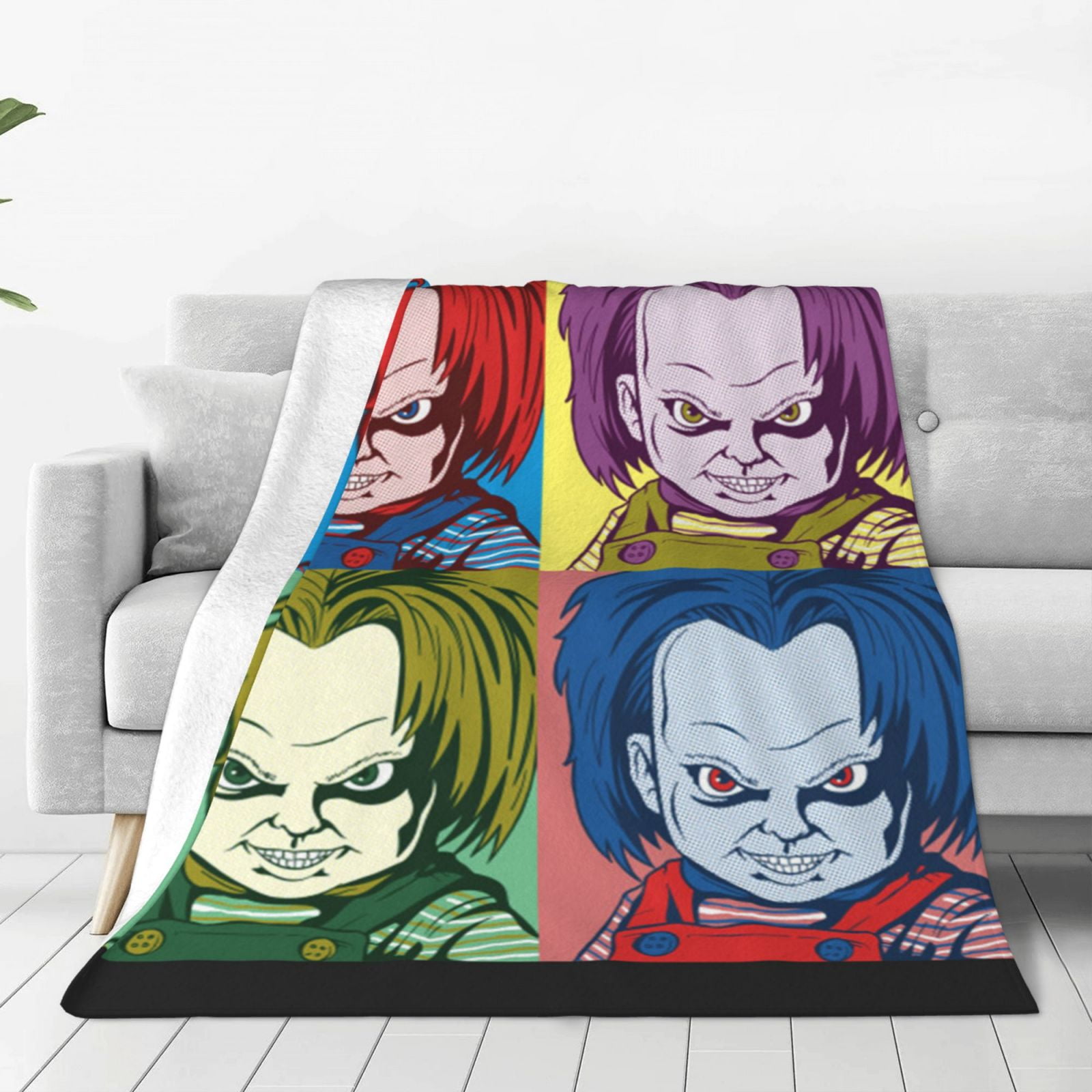 Chucky Movie Scary Flannel Blanket Cozy Ultra-Soft Micro Fleece Flannel ...