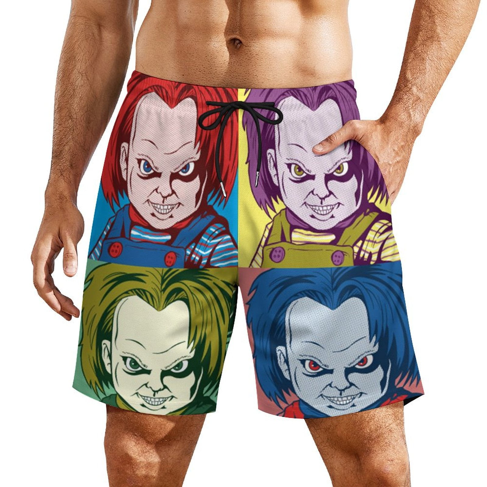 Chucky Movie Scary Men's Board Shorts Swim Trunks Quick Dry Beach Short Swimwear Bathing Suit ...