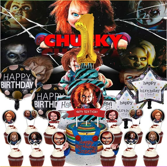 Chucky Party Supplies Decor 1st Kit Balloons Birthday Cake Topper ...