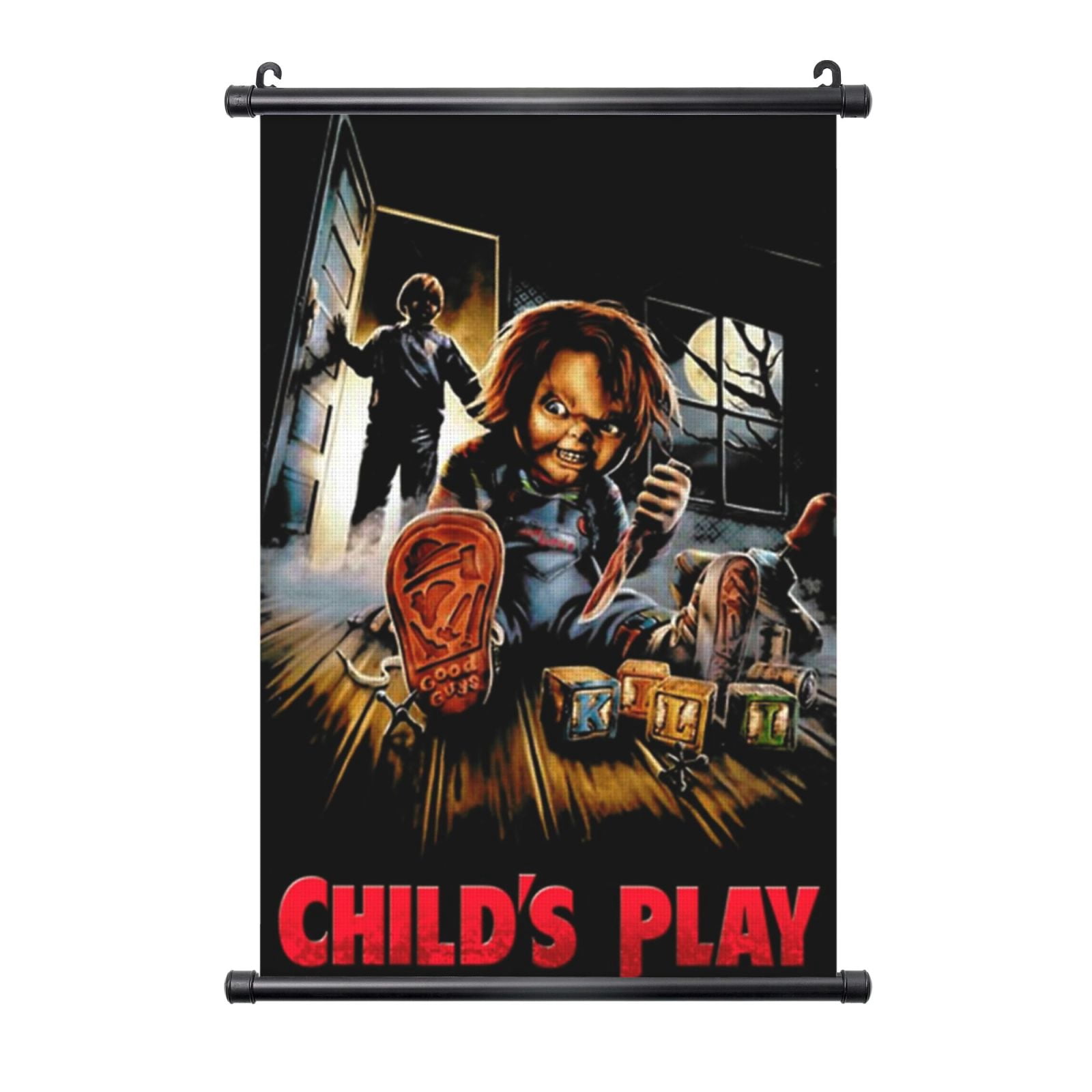 Chucky Poster Black Plastic Shaft Hanging Poster Decor Canvas Wall ...