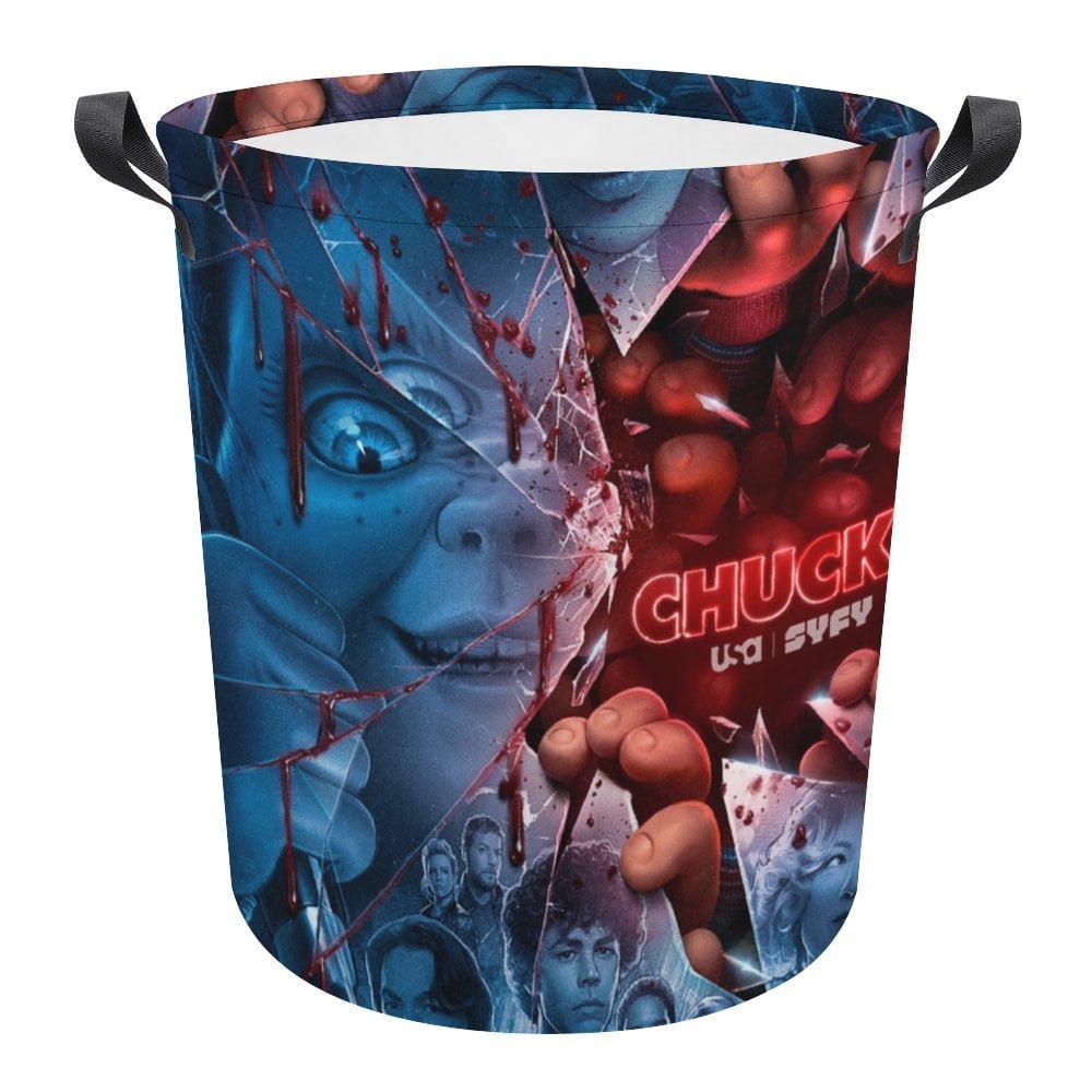 Chucky Poster Circular Laundry Hamper Foldable Large Storage Baskets ...